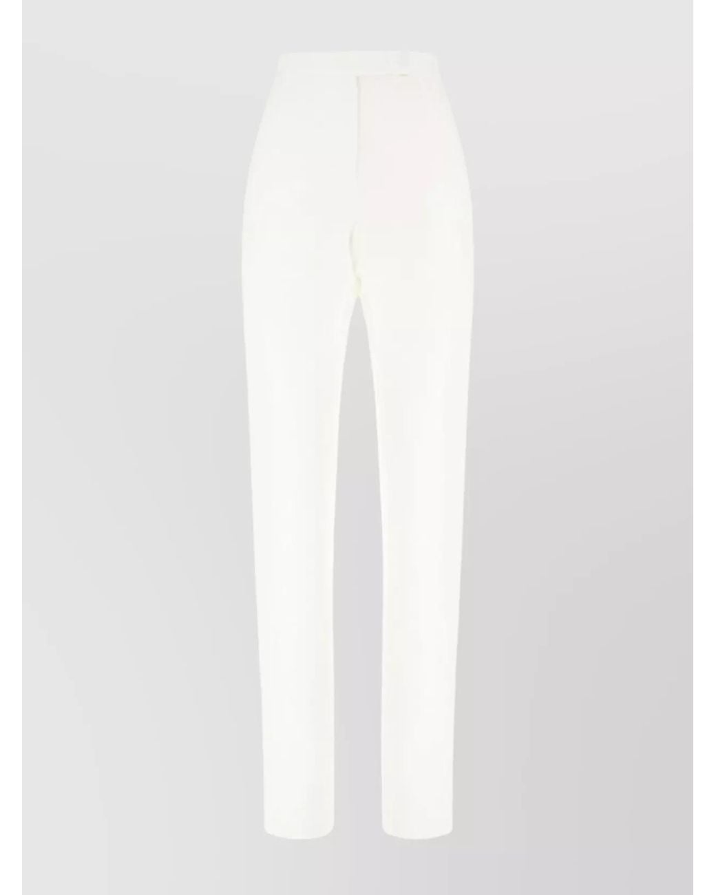 Max Mara Triacetate Blend Tailored Trousers in White | Lyst