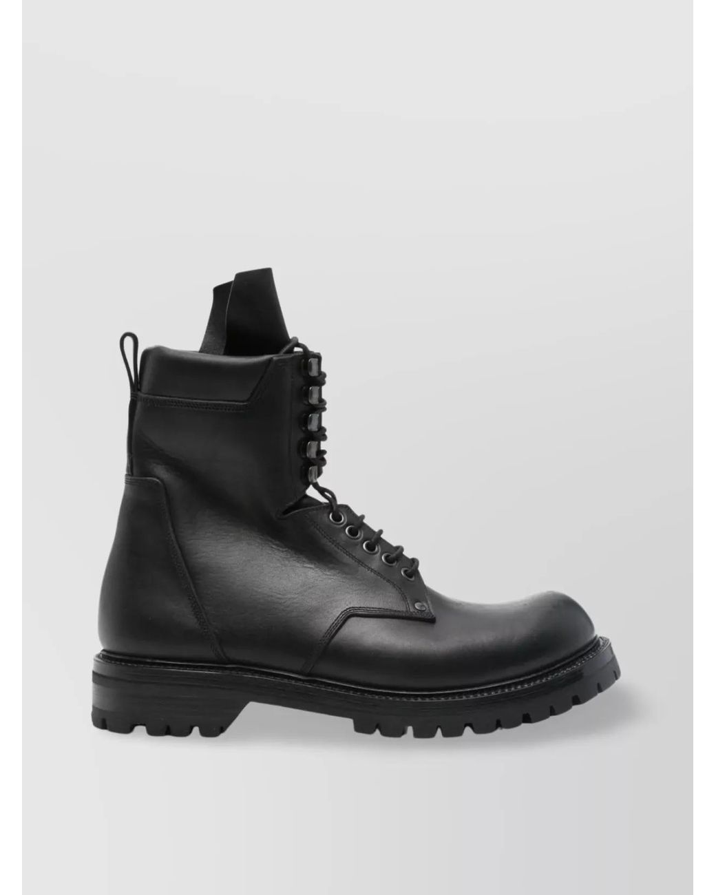 Rick Owens Army Leather Chunky Sole Low Boot in Black for Men | Lyst
