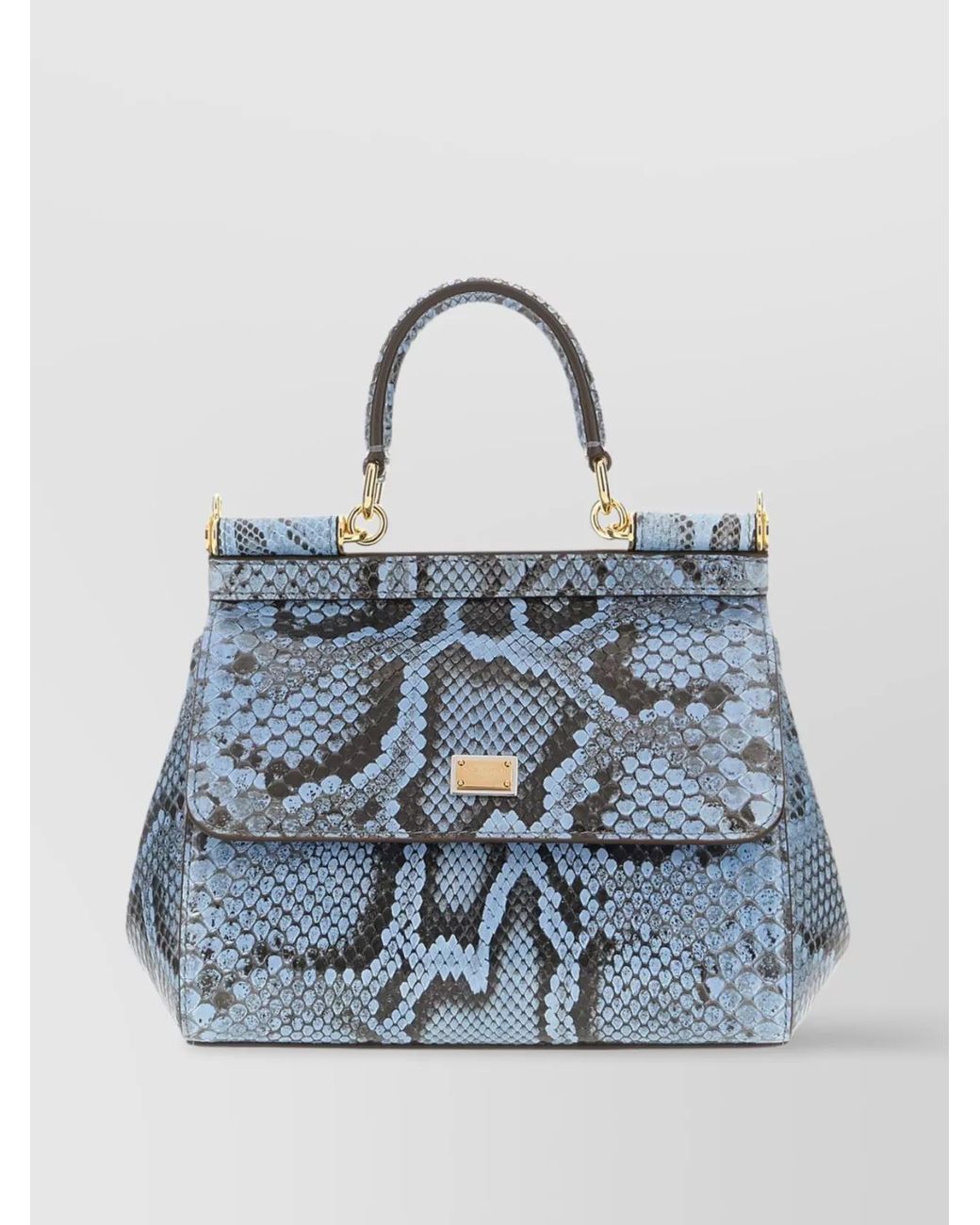 Dolce & Gabbana Python Sicily Handbag Mini Structured Shape in Blue | Lyst