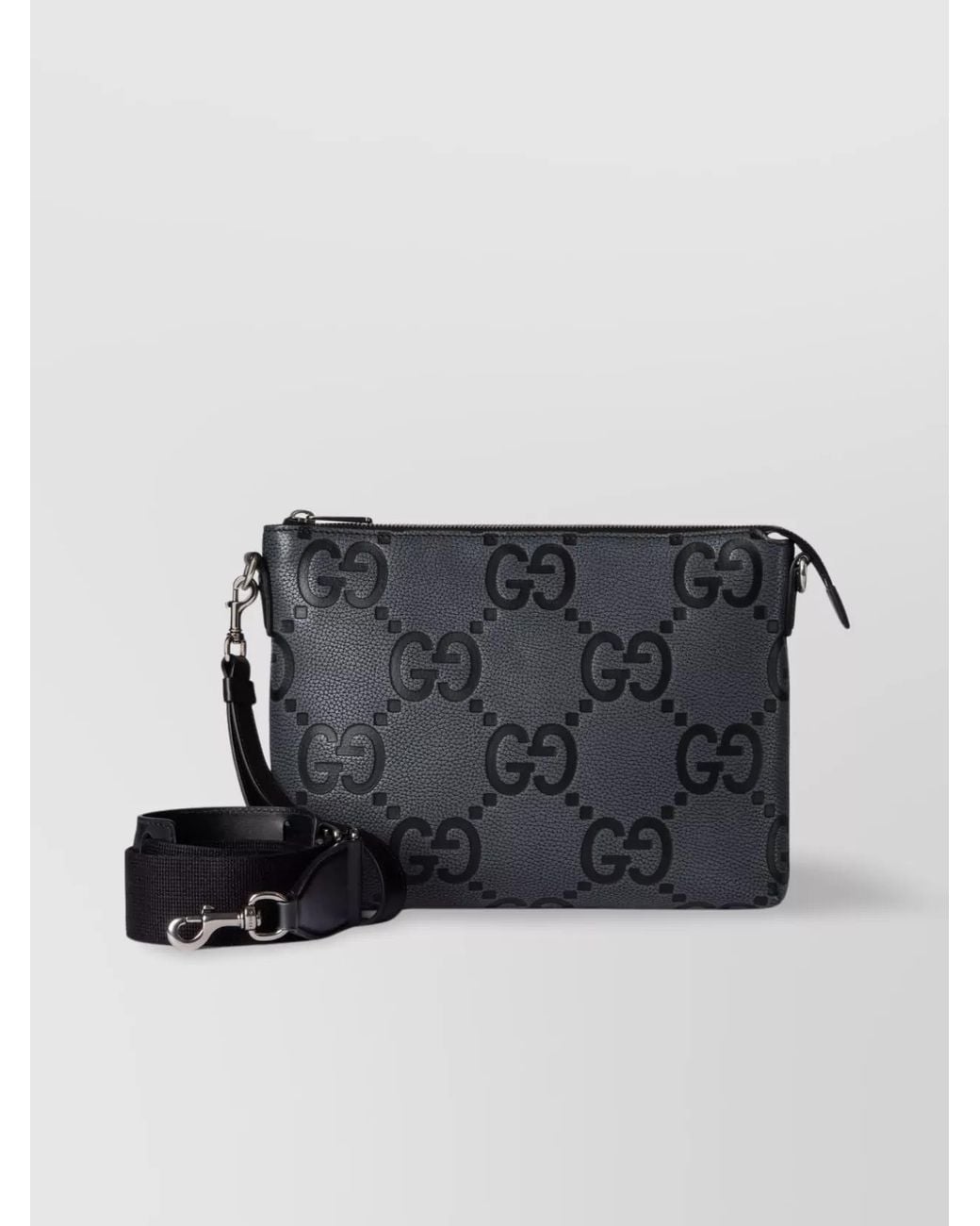 Gucci Oversized Gg Messenger Bag in Black for Men | Lyst