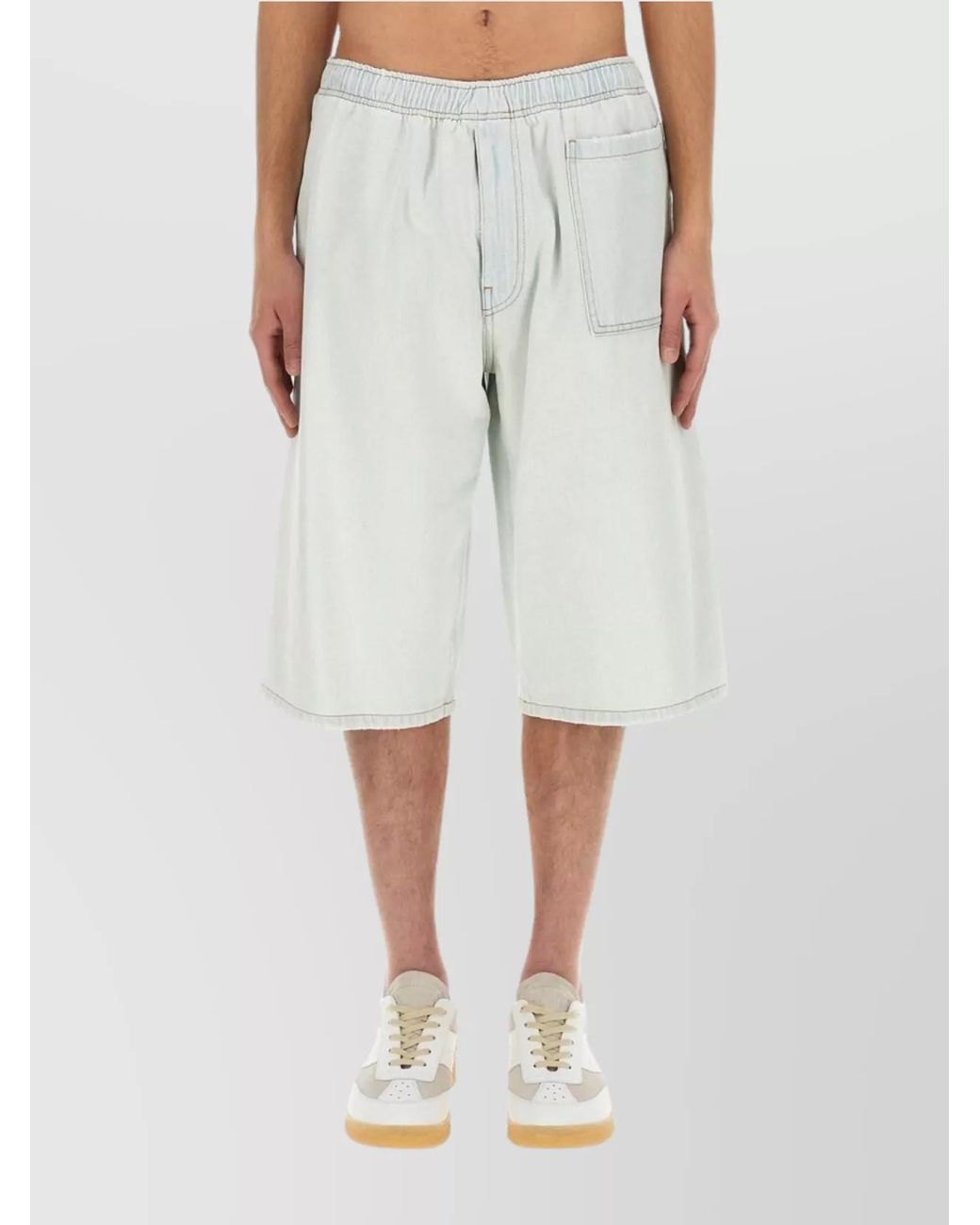 MM6 by Maison Margiela Denim Oversized Bermuda Shorts in Grey for Men ...
