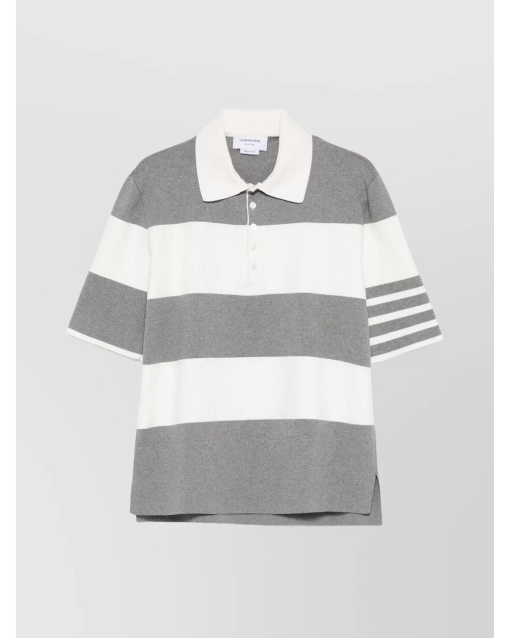 Thom Browne Polo Shirt With Short Sleeves And Side Slits in Gray for ...