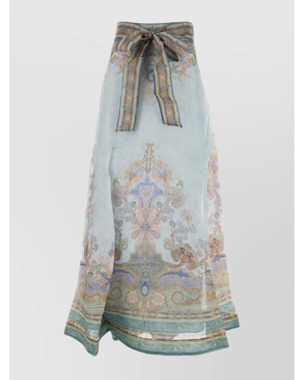 Zimmermann Eden Skirt A-Line Floral Pattern in Gray | Lyst
