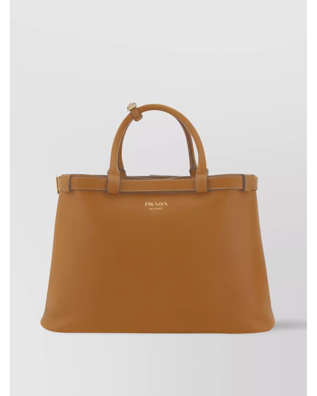 Prada Leather Shoulder Bag Adjustable Handles in Brown | Lyst