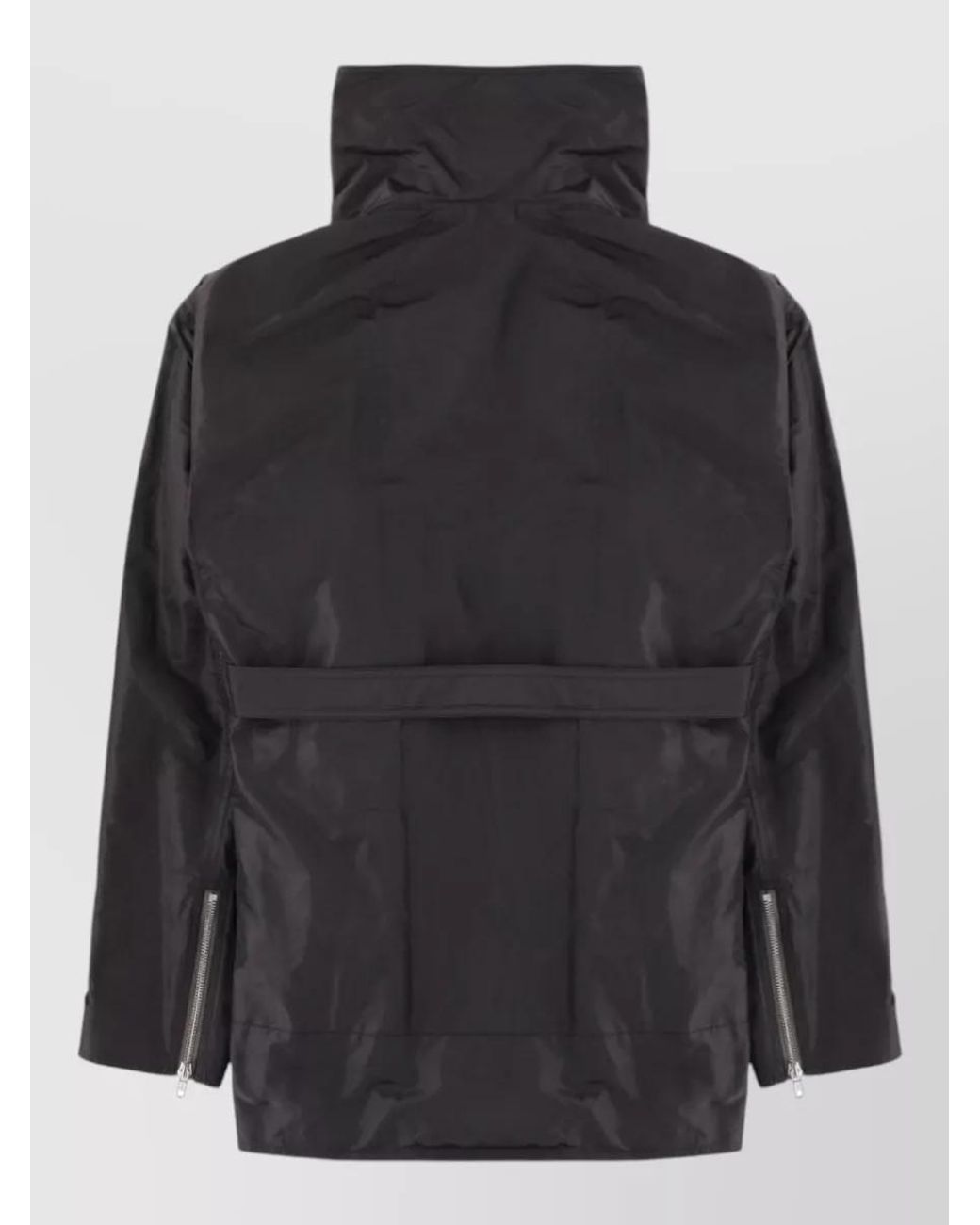 Rick Owens High Collar Long Jacket Belted Waist in Black for Men | Lyst UK