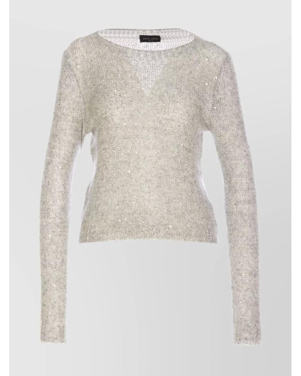 Roberto Collina Boat Neck Sequin Embellished Knitwear in White | Lyst