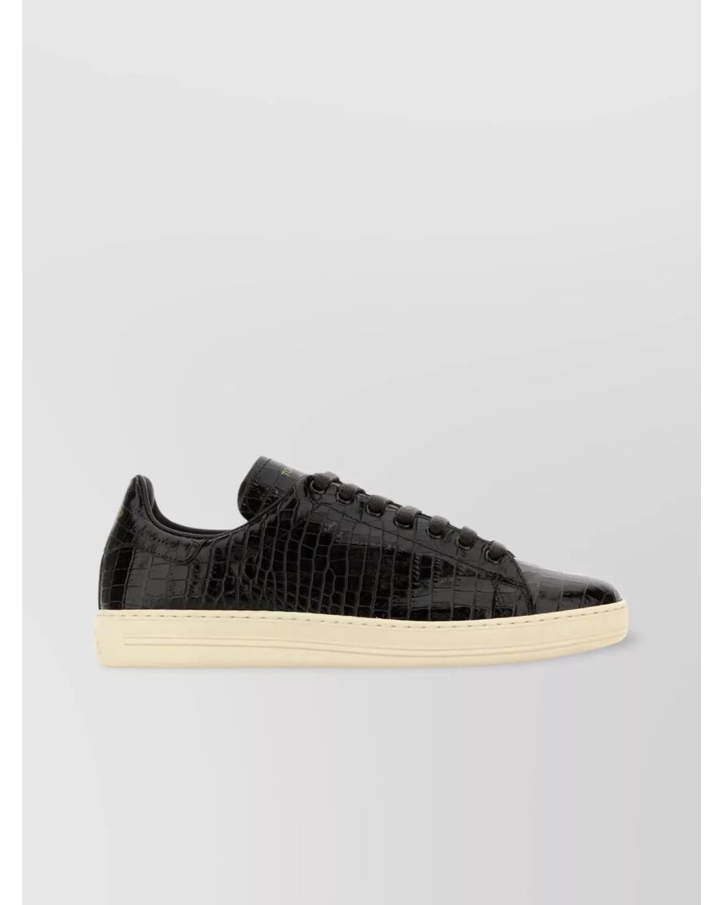 Tom Ford Crocodile Embossed Leather Low-Top Sneakers in Black for Men ...