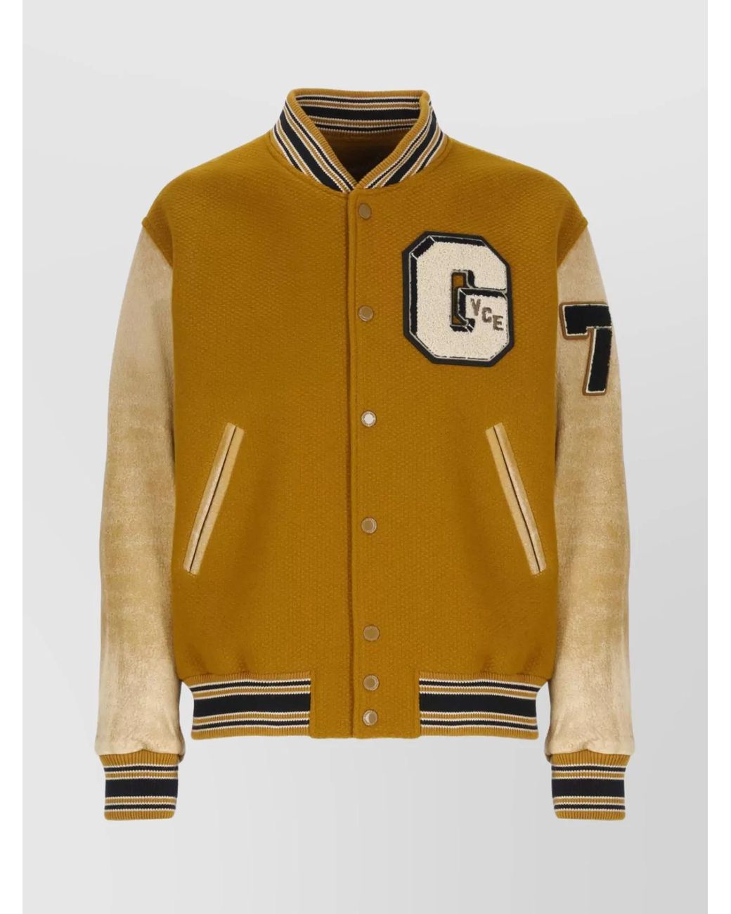 Golden Goose Virgin Wool Long-Sleeve Bomber Jacket in Metallic for Men ...