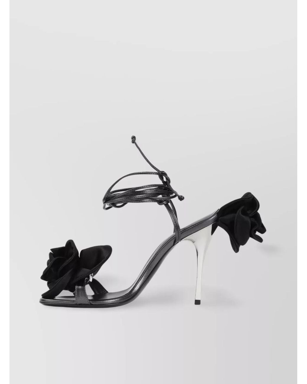 Magda Butrym Leather Flower Sandals in Black | Lyst