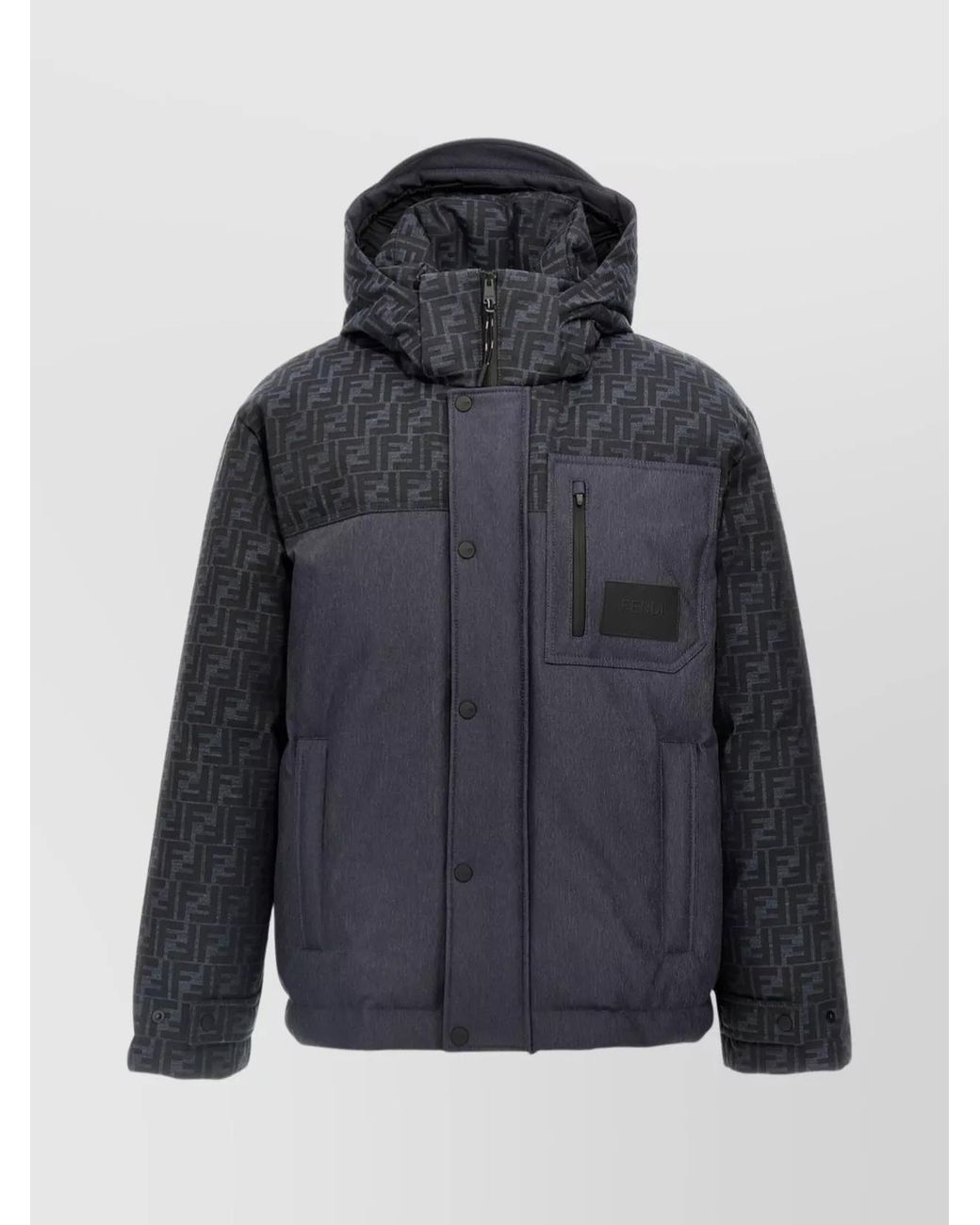 Fendi Ski Jacket With Hood And Pockets in Blue for Men | Lyst