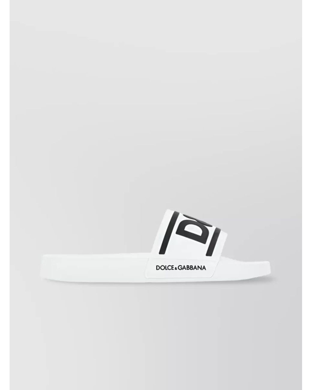 Dolce & Gabbana Slide-On Logo Pool Slides in White for Men | Lyst