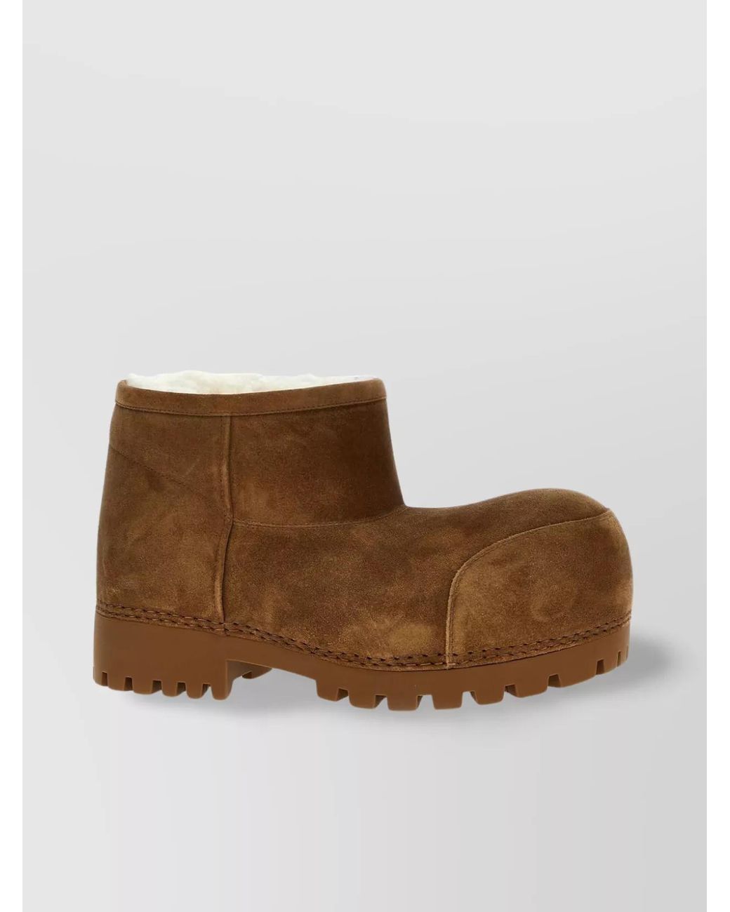 Balenciaga 'Arctic Fur' Ankle Boots in Brown | Lyst