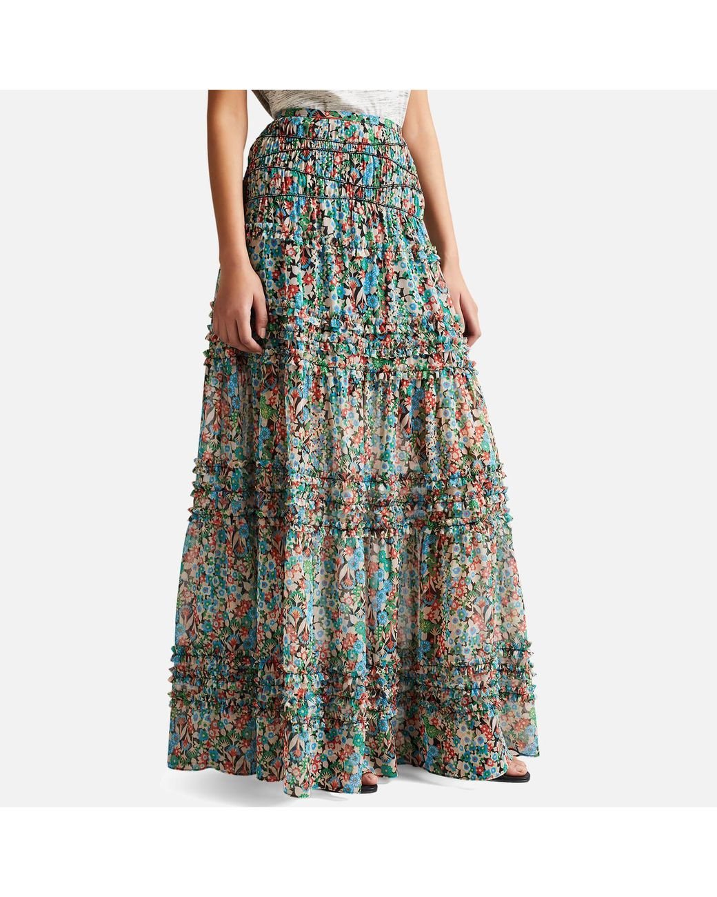 Ted Baker Amadea Ruffled Tiered Maxi Skirt In Black Lyst Uk