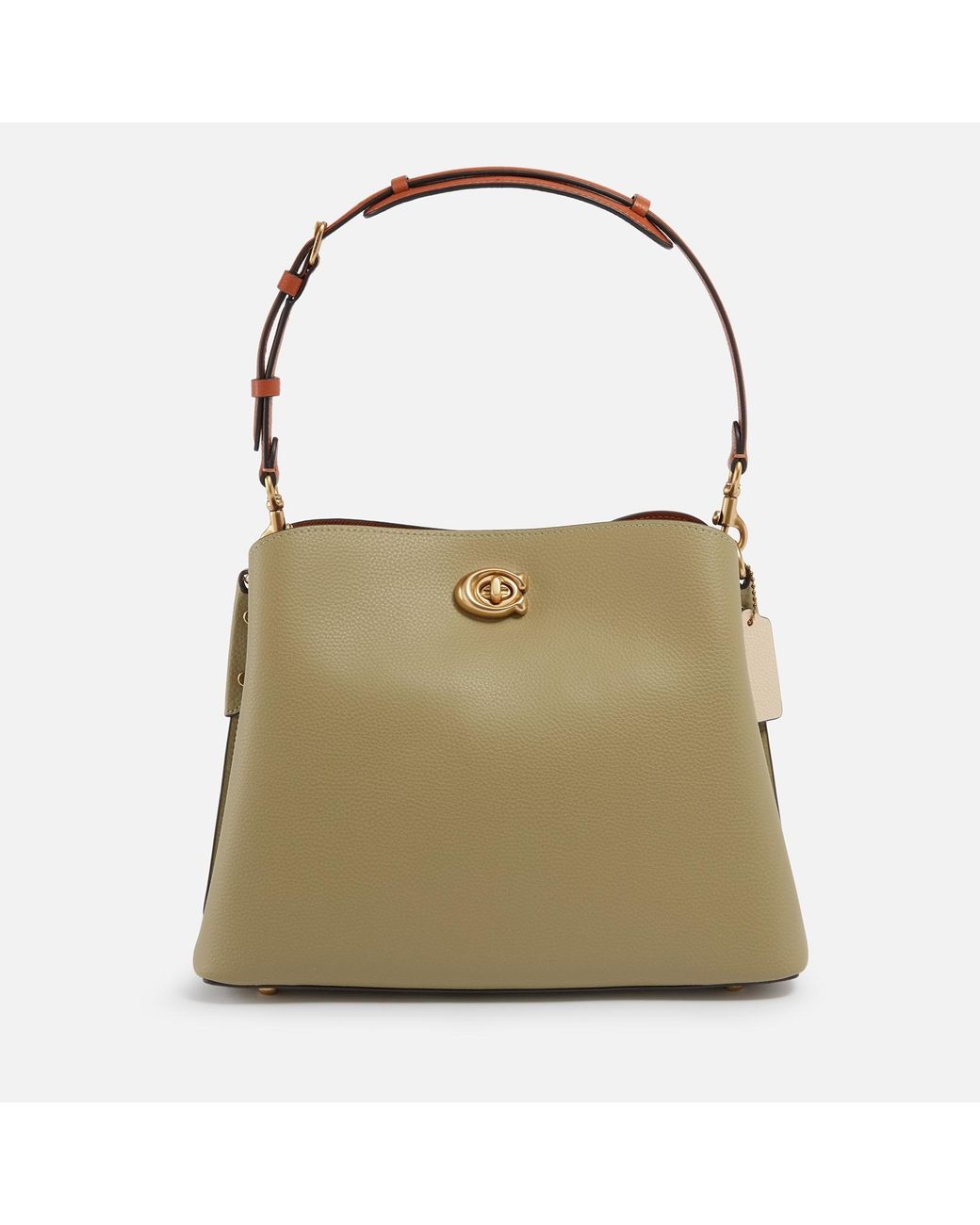 COACH Willow Pebble-grained Leather Bucket Bag in Green | Lyst