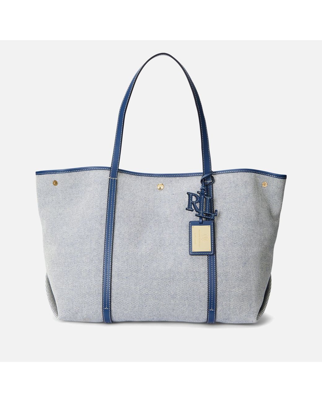 Ralph Lauren Emerie Cotton-canvas Extra Large Tote Bag in Blue | Lyst