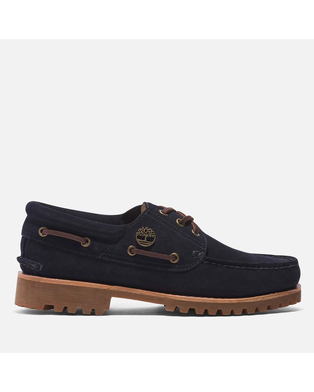 Timberland Men's C. F. Stead Indigo Suede Handsewn 3-eye Boat Shoe in ...