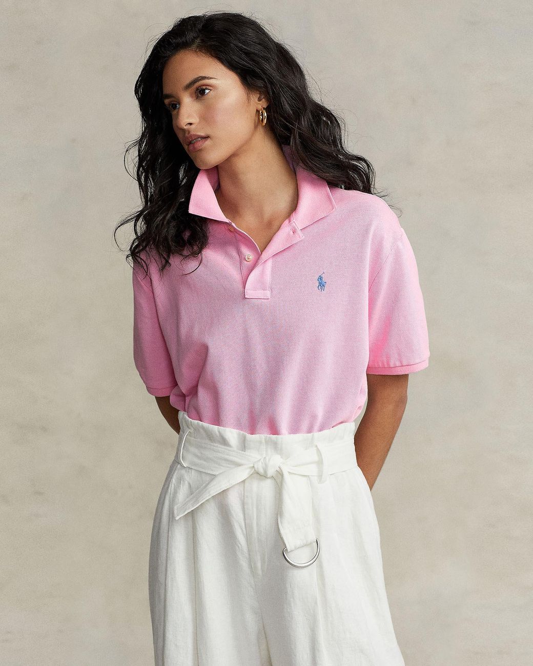 Polo Ralph Lauren Cotton Cropped Boxy Fit Polo Shirt Iconic Exclusive ...