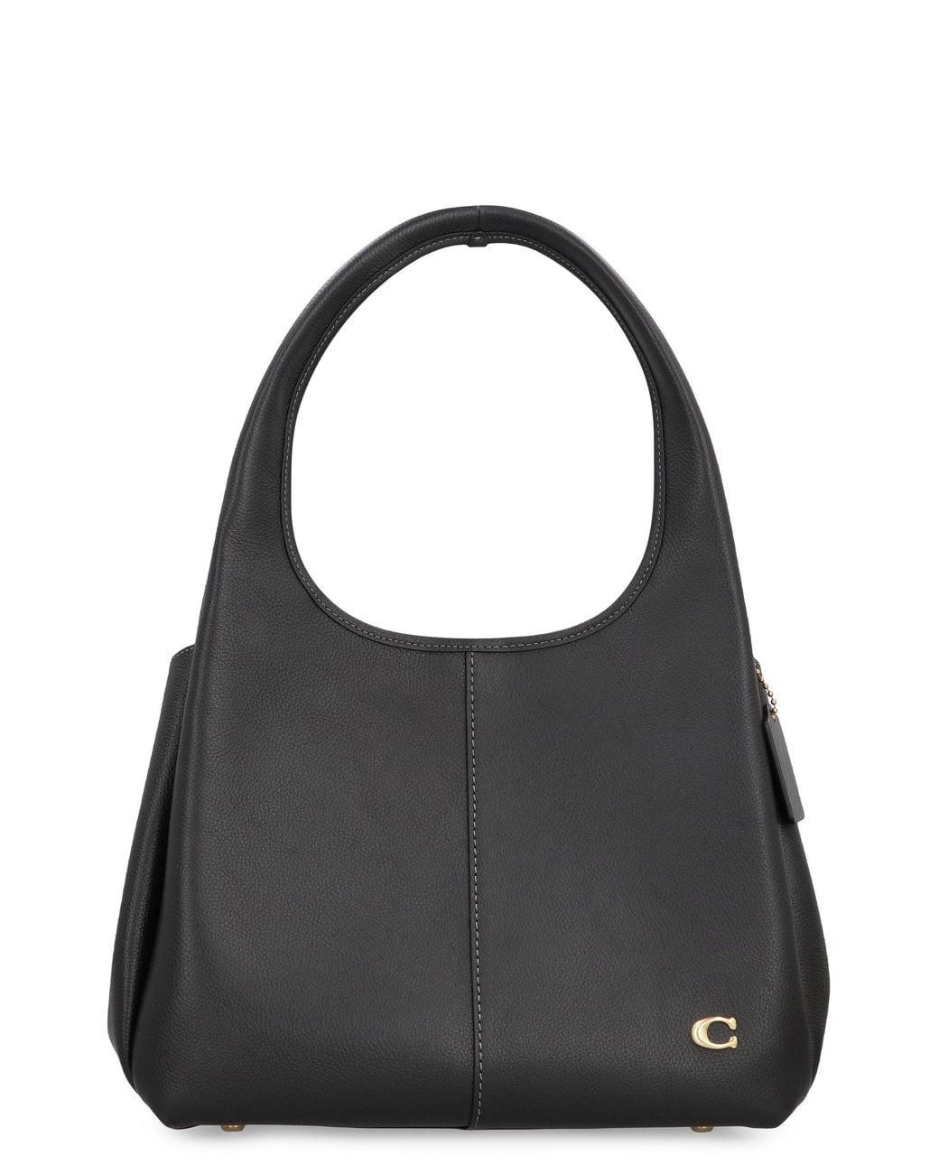 COACH Wool Shoulder Bag in Black | Lyst
