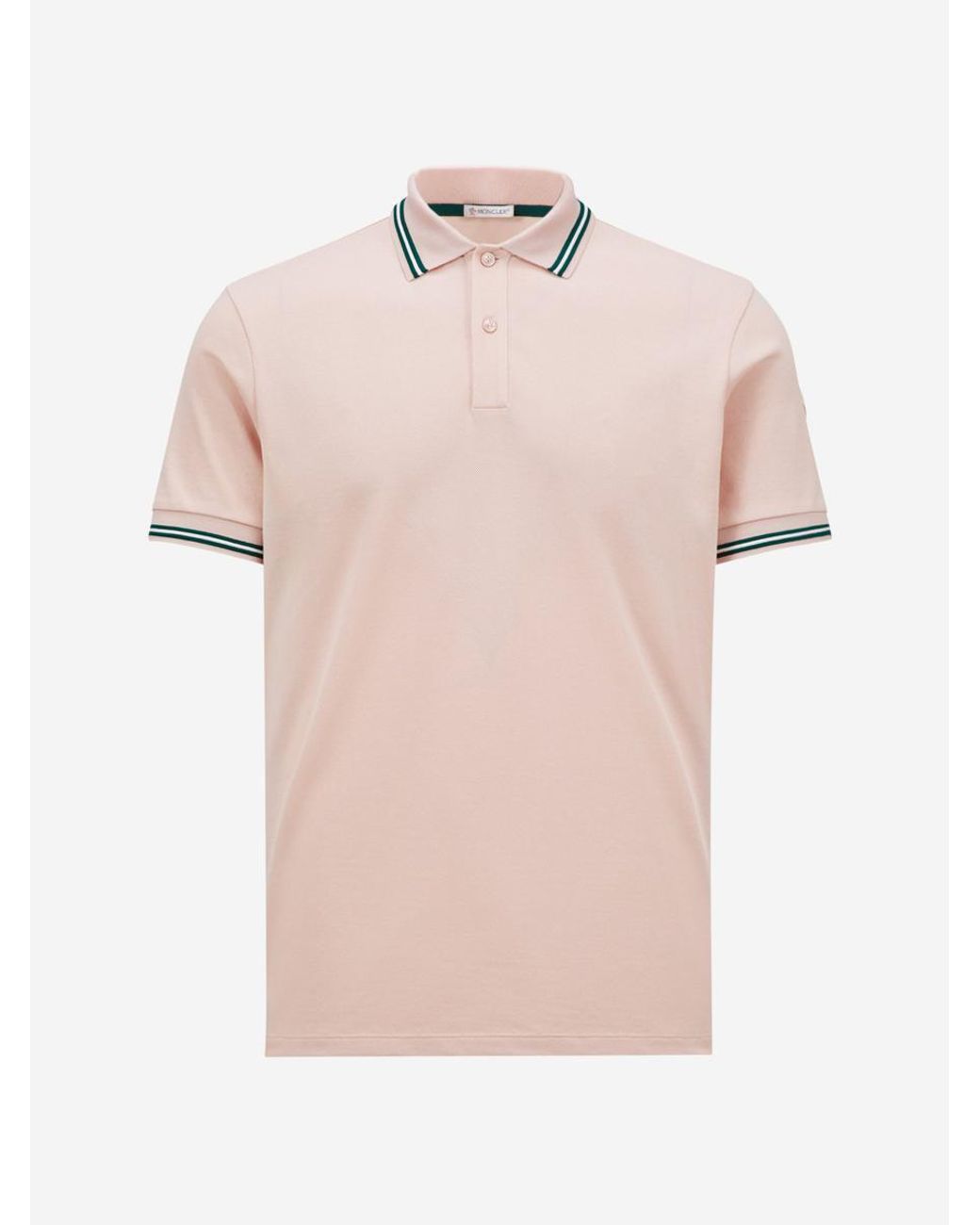 Moncler Polo Logo Cotton in Pink for Men | Lyst