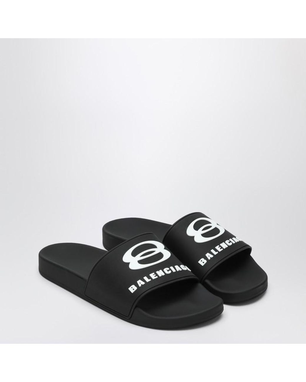 Balenciaga Slide Sandals For The Pool in Black | Lyst