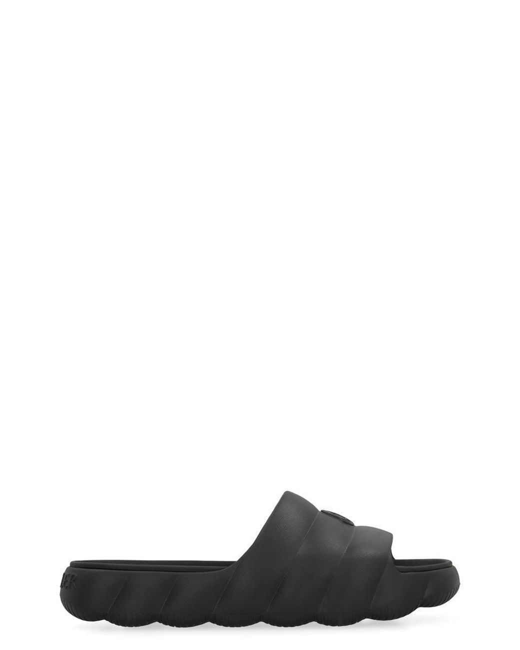 Moncler Lilo Rubber Slides in Black for Men | Lyst