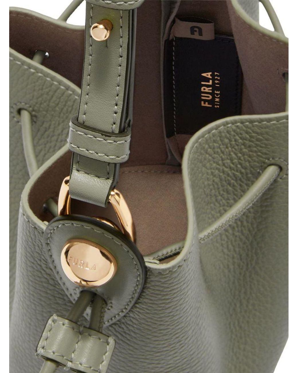 Furla Sfera Mini Agave Bucket Bag in Green | Lyst