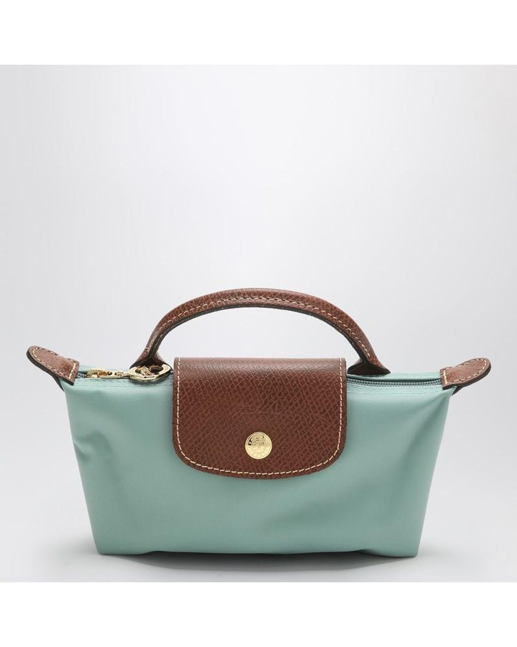 Longchamp Le Pliage Original Celadon Clutch Bag in Blue | Lyst