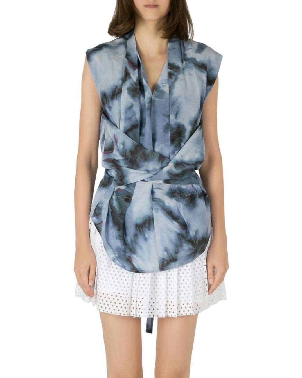 Iro Grey Silk Top In Gray Lyst