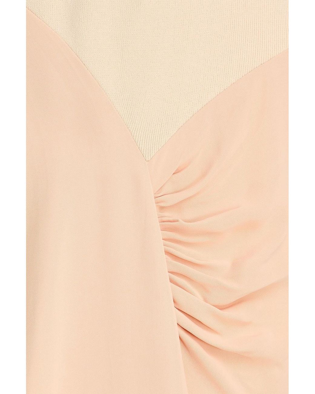 Victoria Beckham Ribbed-Knit And Crepe Turtleneck Maxi Dress in Orange ...