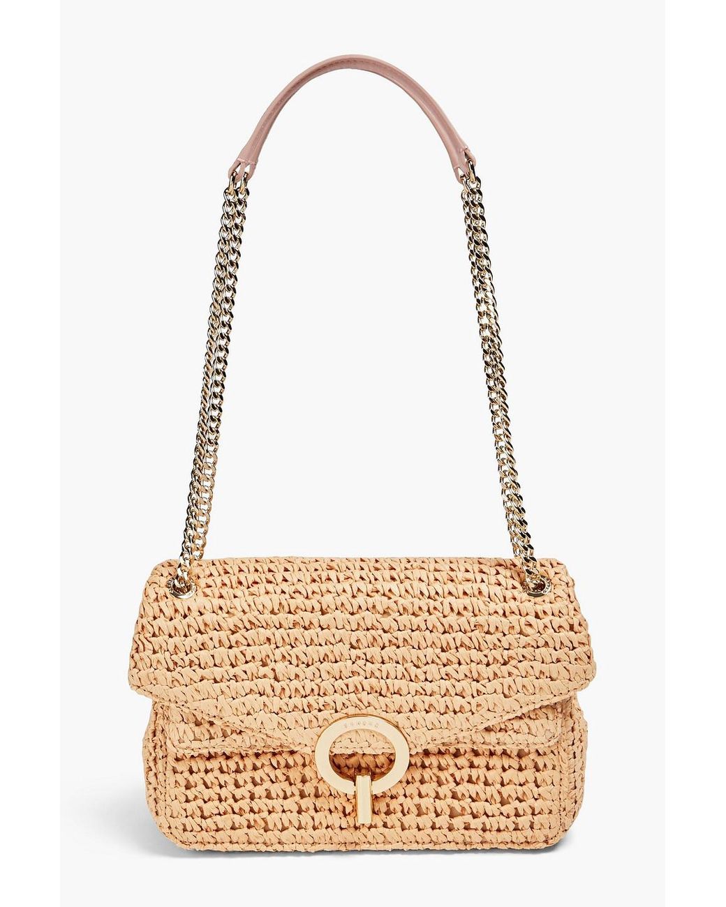 Sandro Raffia Shoulder Bag in Natural | Lyst UK