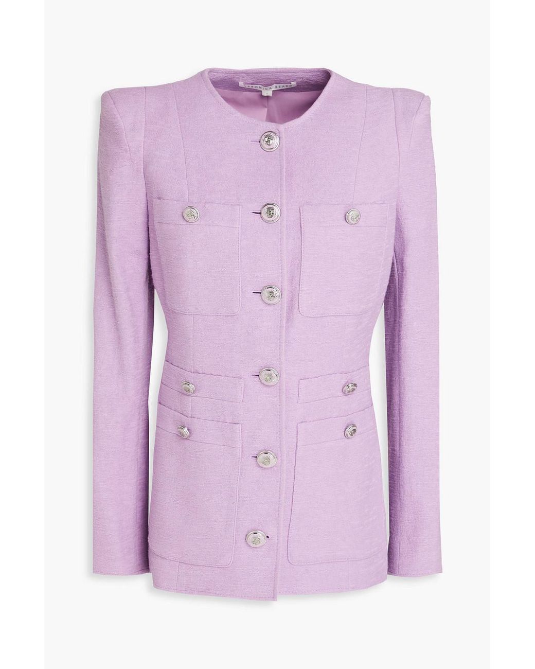Veronica Beard Corey Cotton-blend Tweed Jacket in Purple | Lyst