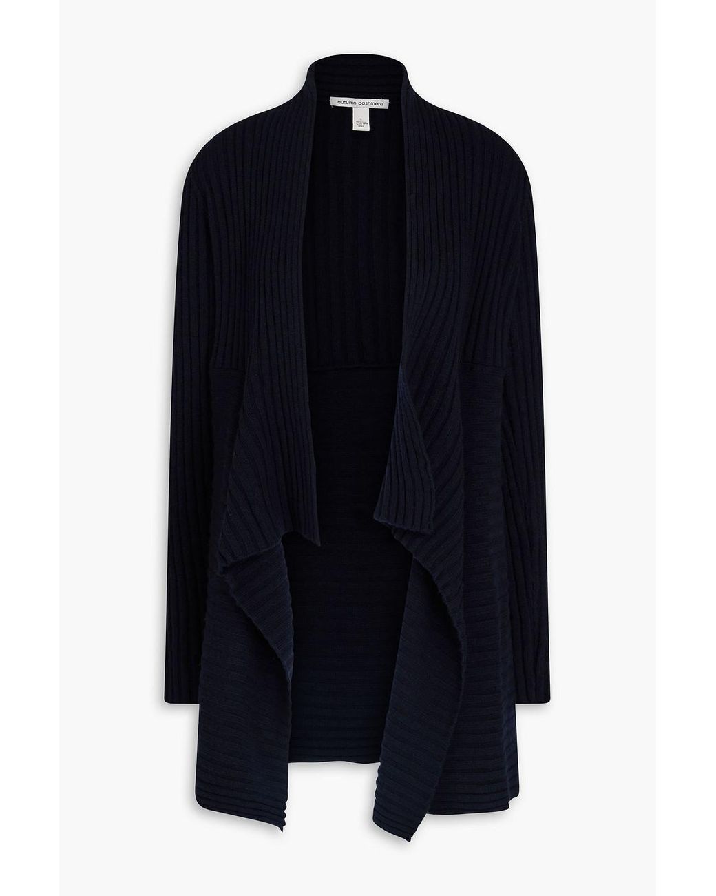 Autumn Cashmere Asymmetric Ribbed-Knit Cardigan in Blue | Lyst UK