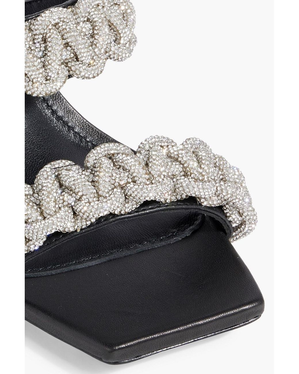 Jonathan Simkhai Walker Crystal-embellished Cord And Leather Mules in ...