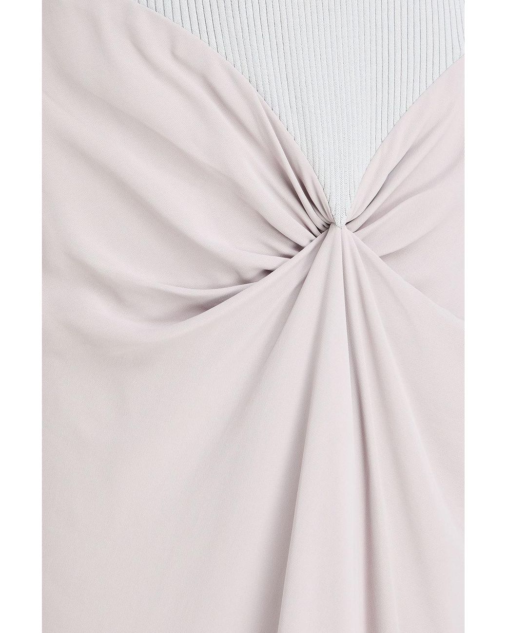 Victoria Beckham Draped Ribbed-Knit And Crepe Maxi Dress in White | Lyst