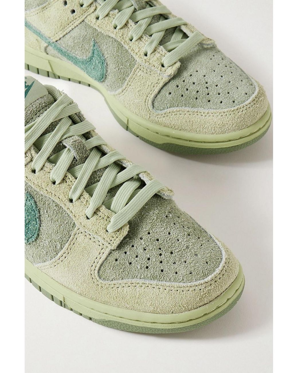 Nike Dunk Low Brushed-suede Sneakers in Green | Lyst UK