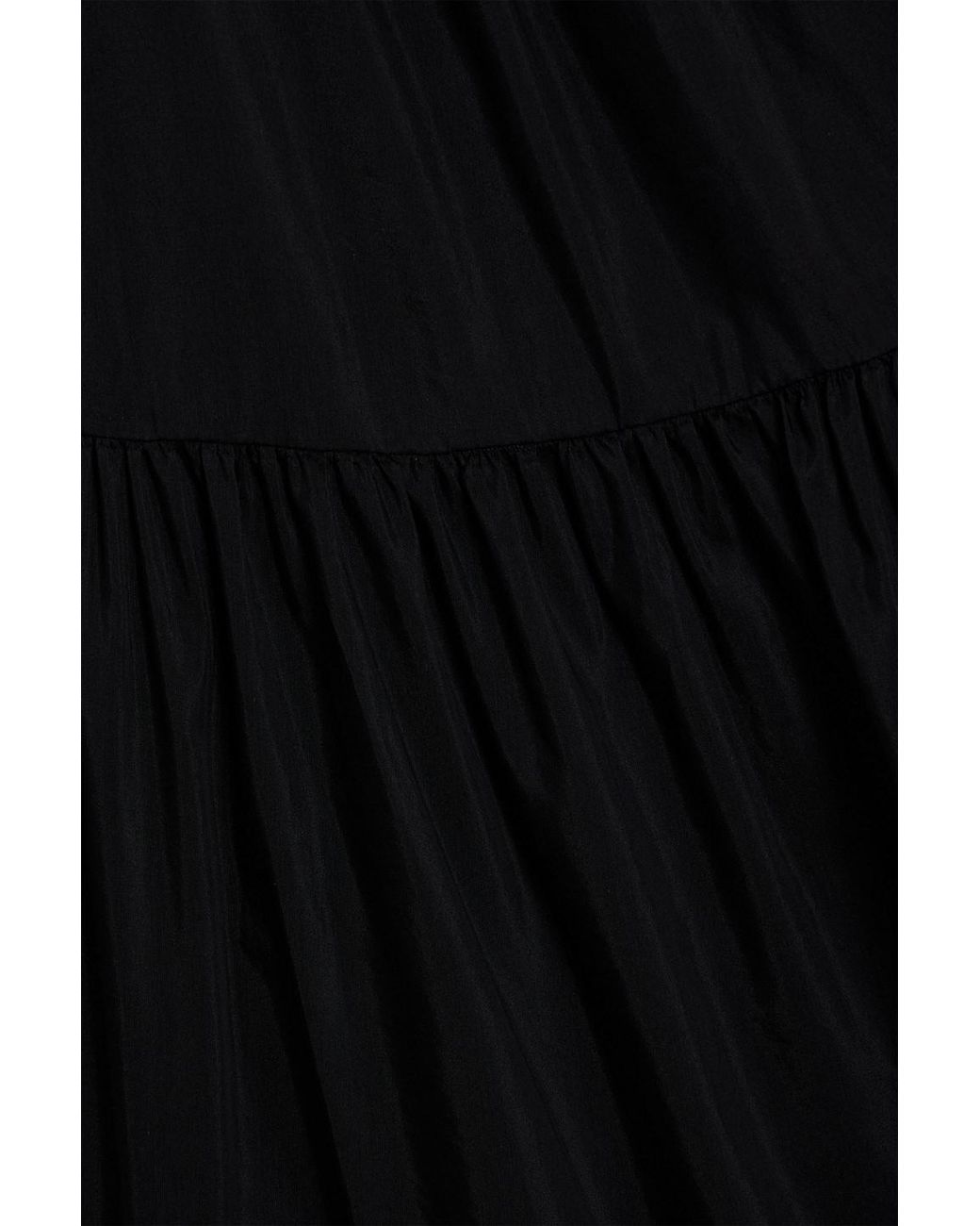 Matteau Tiered Cotton And Silk-Blend Maxi Dress in Black | Lyst
