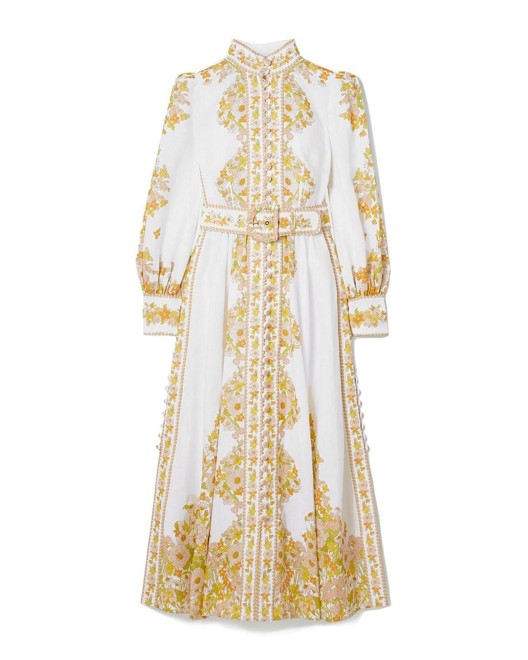 Zimmermann Super Eight Tubular Belted Button Detailed Floral Print