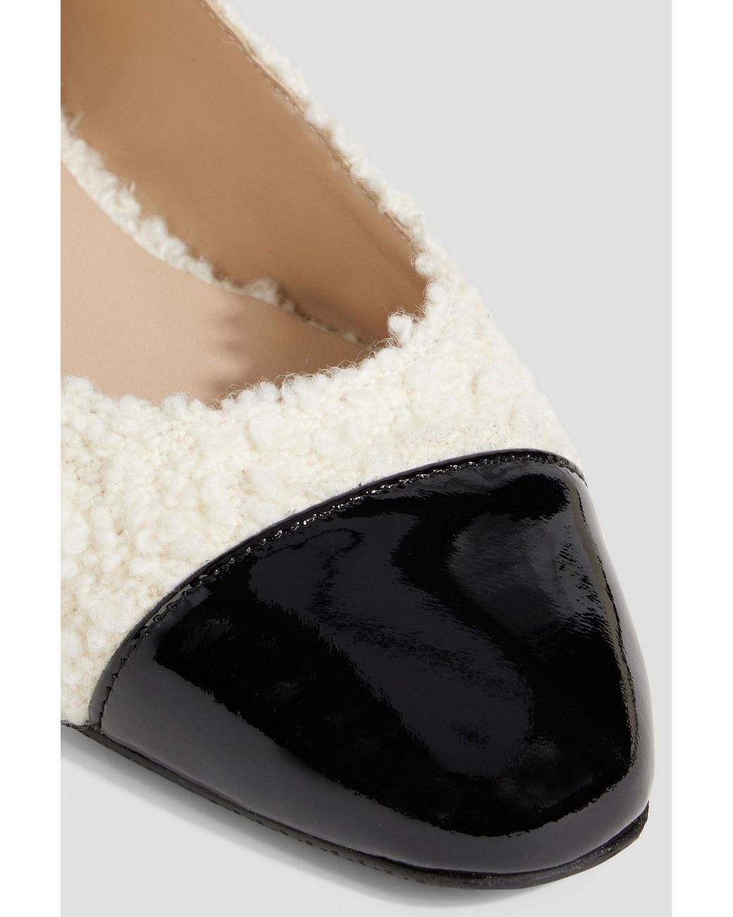Stuart Weitzman Pearl Embellished Bouclé-Tweed And Patent-Leather ...