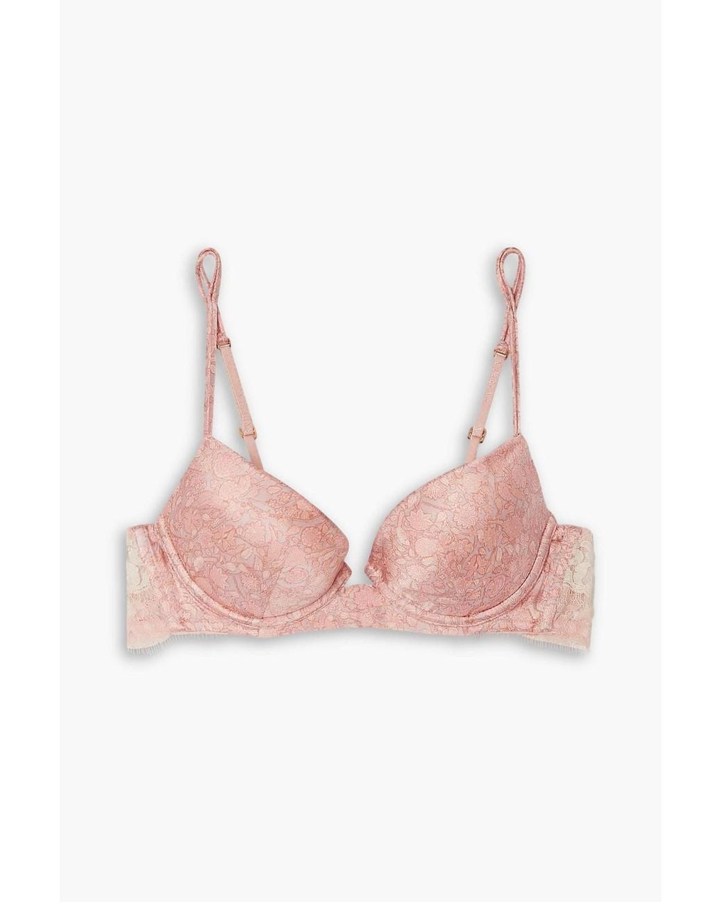 La Perla Tree Of Life Leavers Lace-trimmed Floral-print Stretch-silk ...
