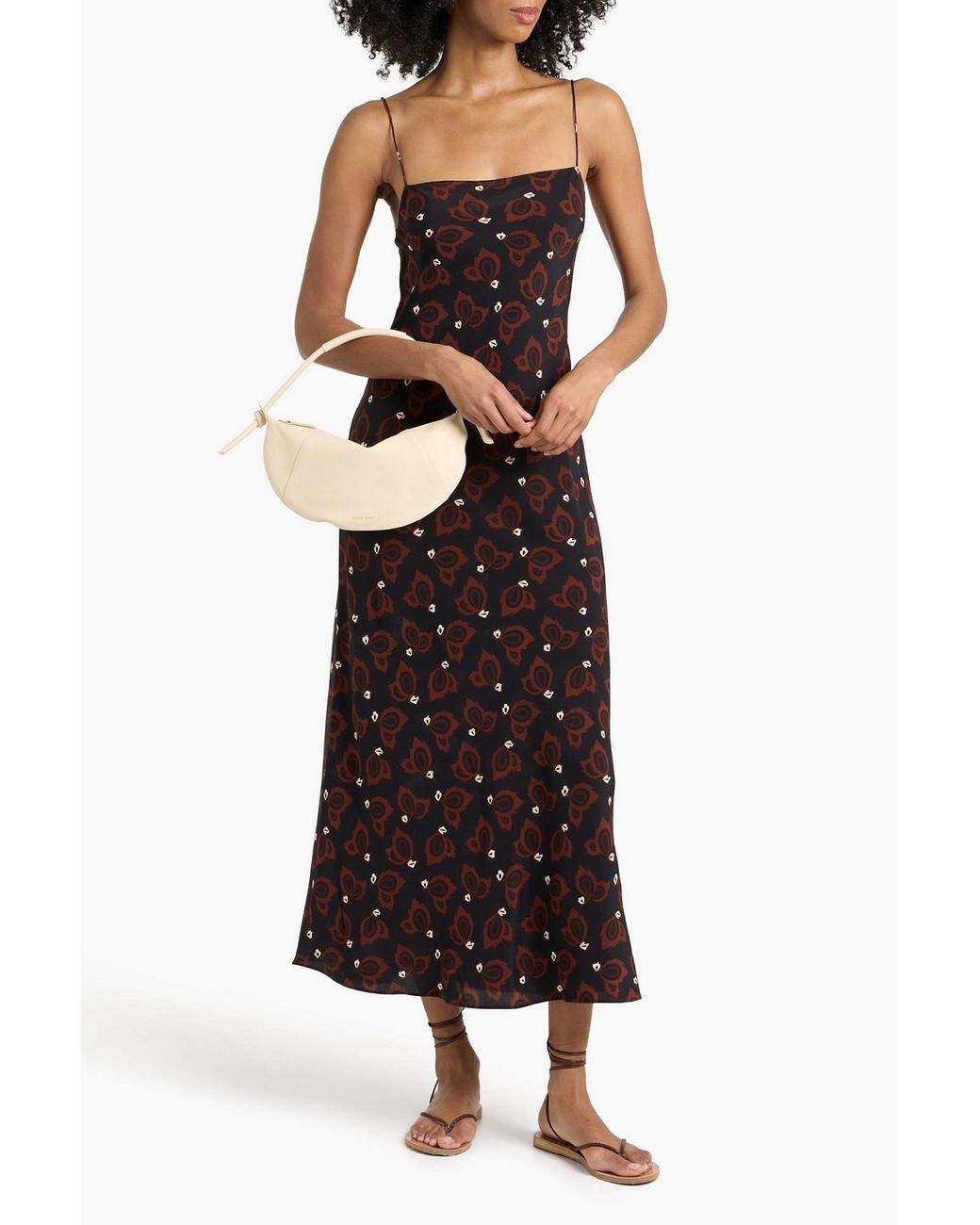 Matteau Printed Silk Midi Dress in Purple | Lyst