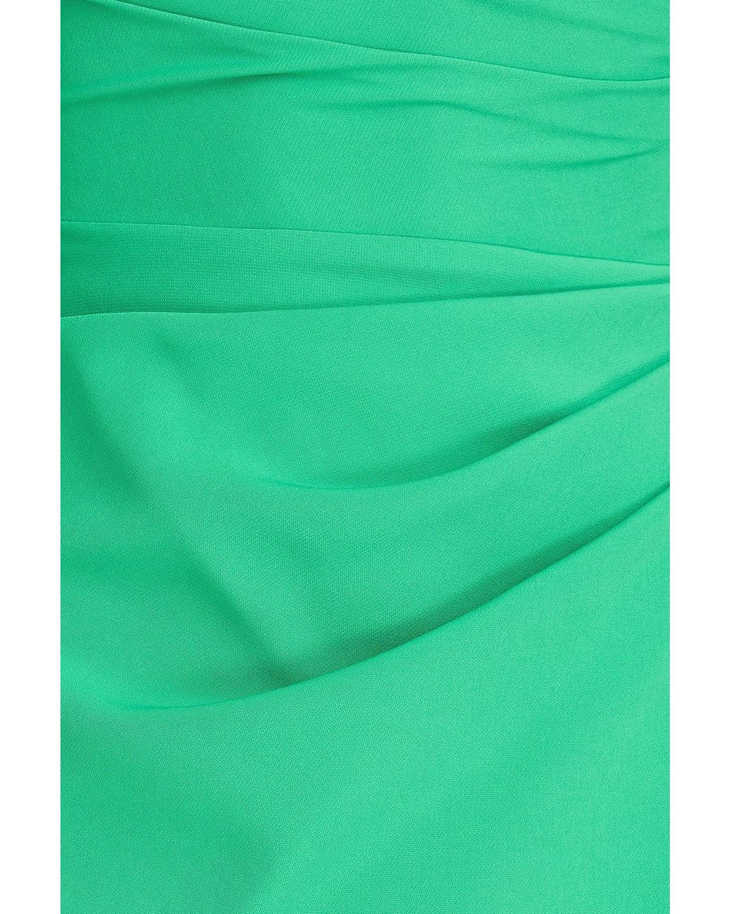 Rhea Costa Alba One-shoulder Draped Crepe Gown in Green | Lyst UK