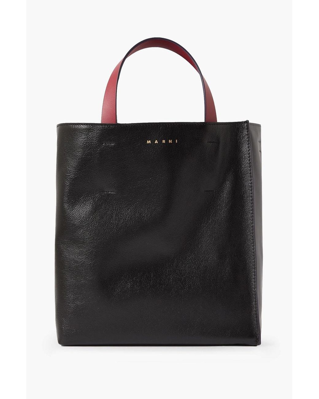 Marni Museo Small Leather Tote in Black | Lyst