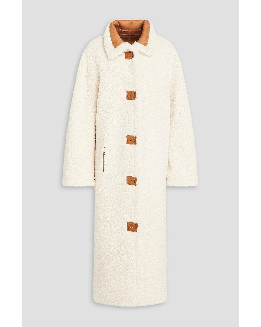 Stand Studio Kenca Reversible Faux Shearling Coat in Natural | Lyst