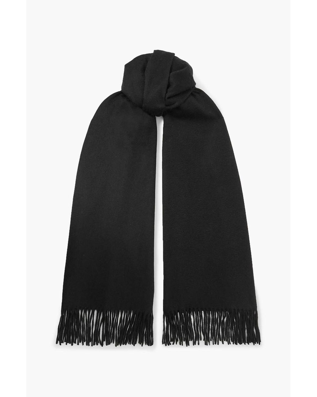 arch4 Natasha Fringed Cashmere Scarf in Black | Lyst UK