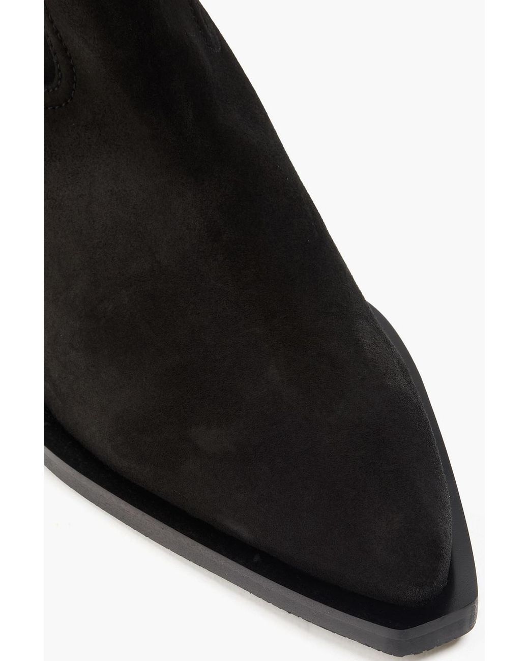 Stuart Weitzman Tate Suede Cowboy Boots in Black | Lyst UK