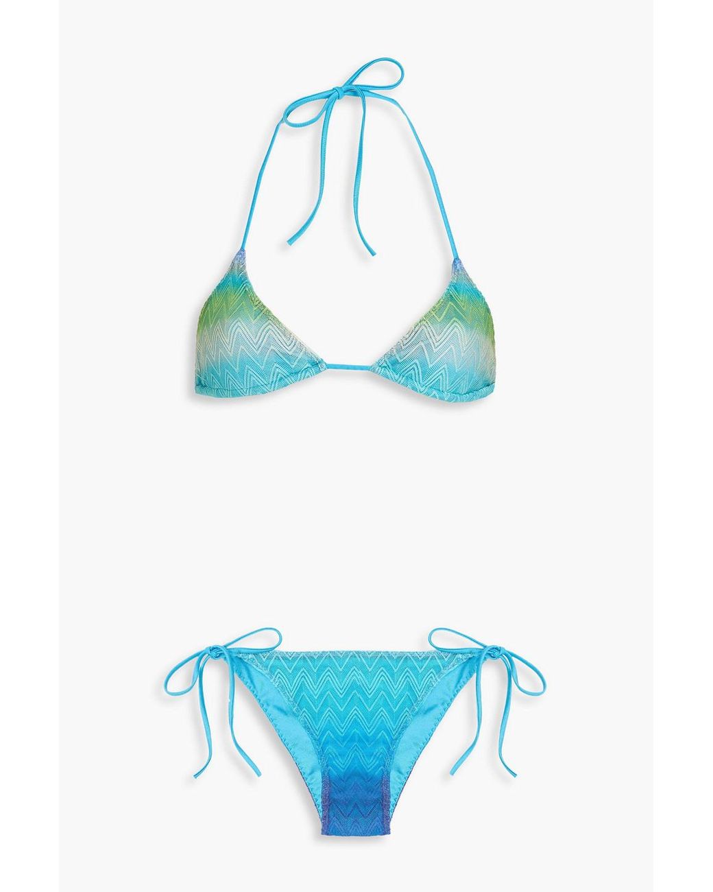 Missoni Crochet-knit Triangle Bikini in Blue | Lyst