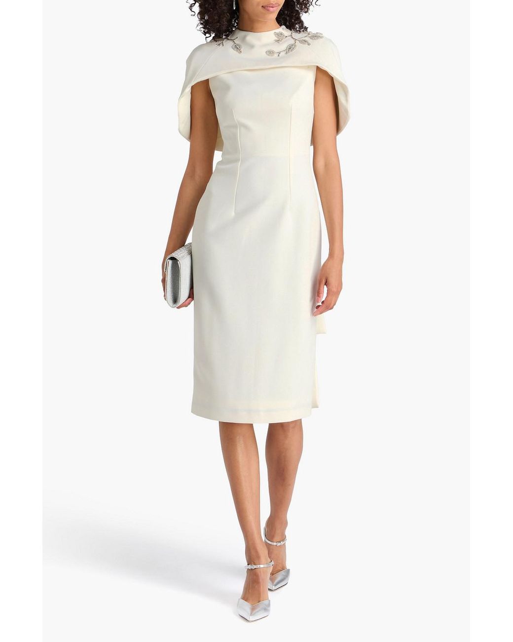 Safiyaa Kalika Crystal-Embellished Crepe Dress in White | Lyst UK