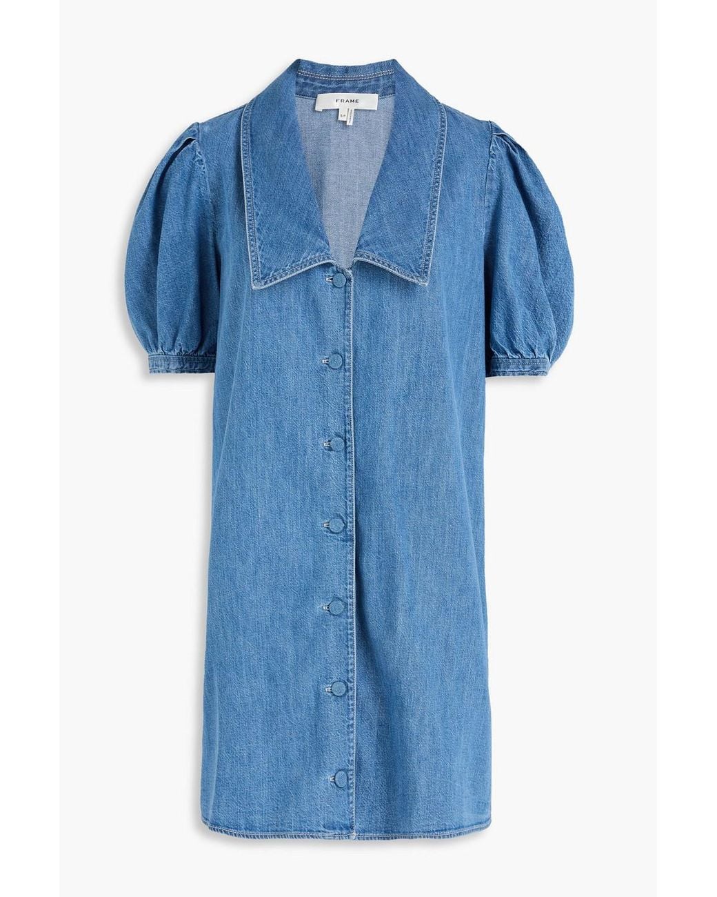 FRAME The Sailor Denim Mini Dress in Blue | Lyst