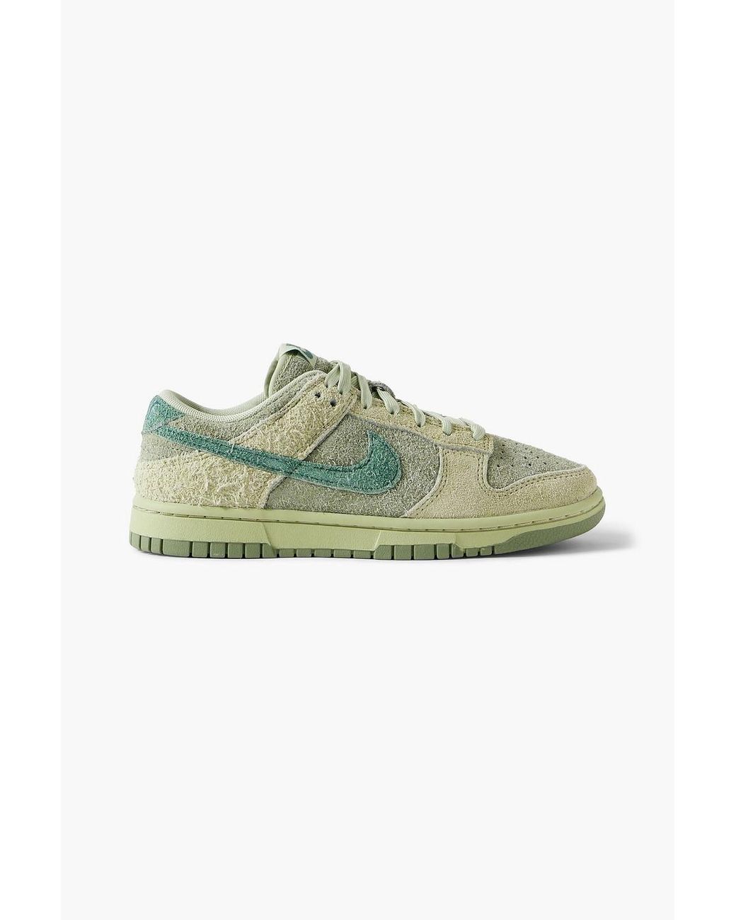 Nike Dunk Low Brushed-suede Sneakers in Green | Lyst UK
