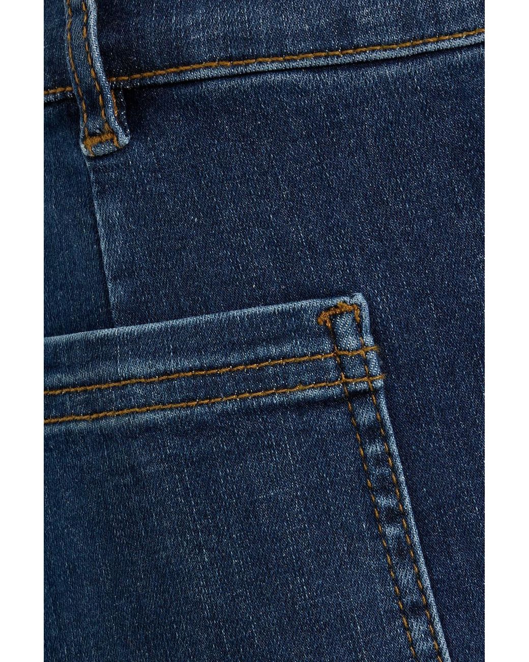 FRAME Le Pixie Slim Palazzo High-Rise Wide-Leg Jeans in Blue | Lyst